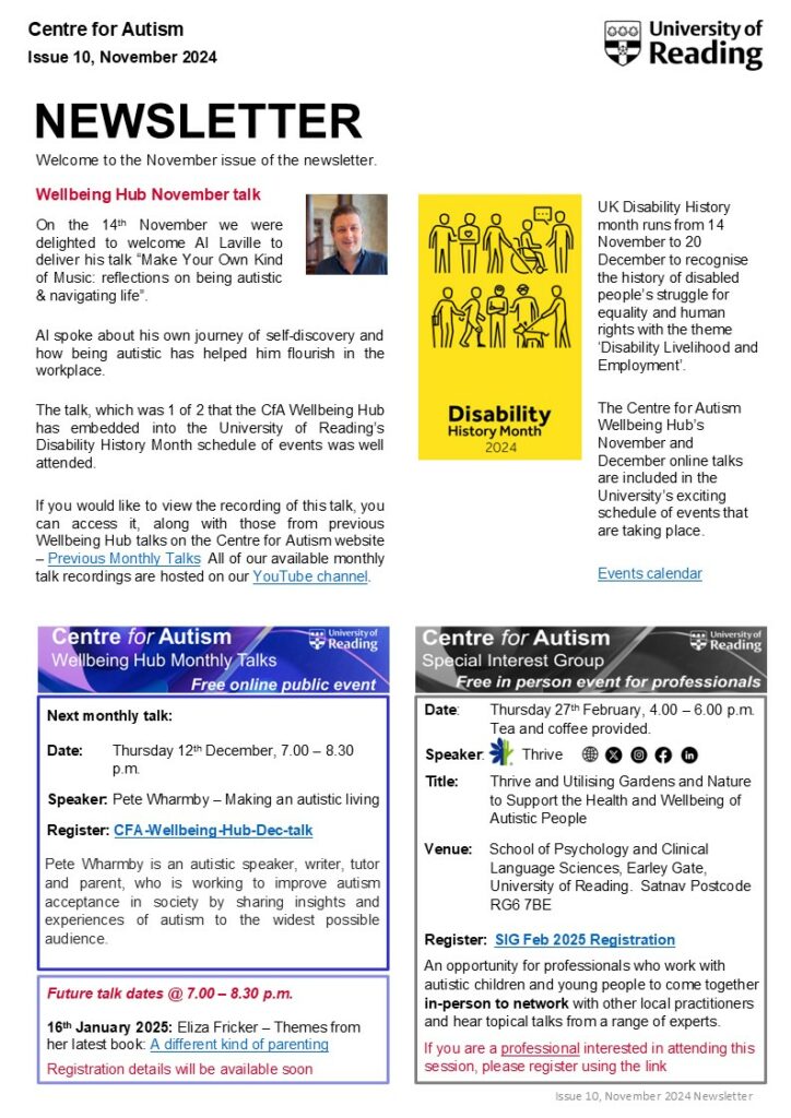 Newsletter - Centre for Autism