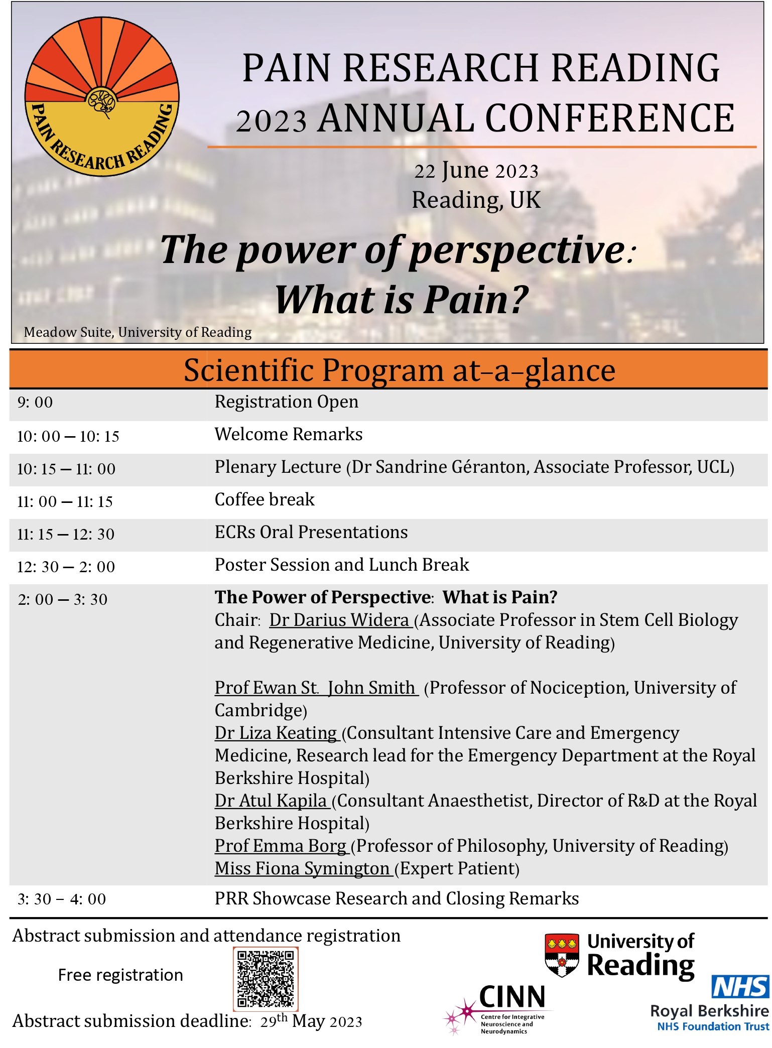 Pain Research Reading Annual Conference (2023) - Centre for Integrative ...