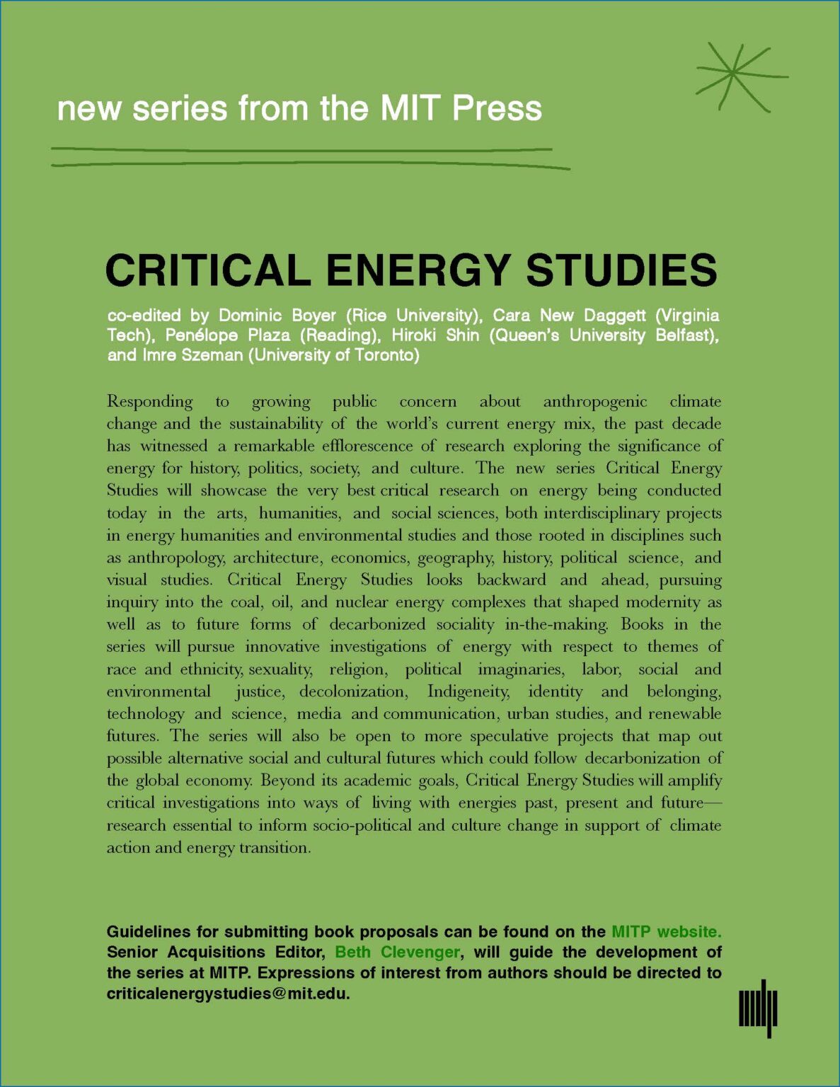 Critical Energy Studies. A New Book Series with The MIT Press ...
